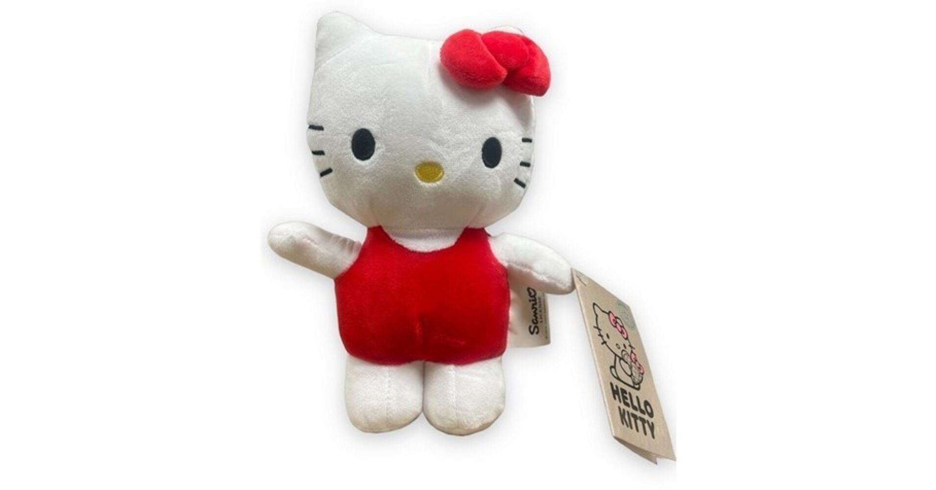 Hello Kitty puha piros ruhás plüss 25 cm- Hello Kitty plüss